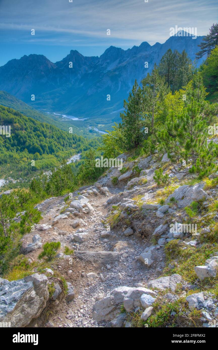 Beautiful landscape of Accursed Mountains viewed from Valbona-Theth ...