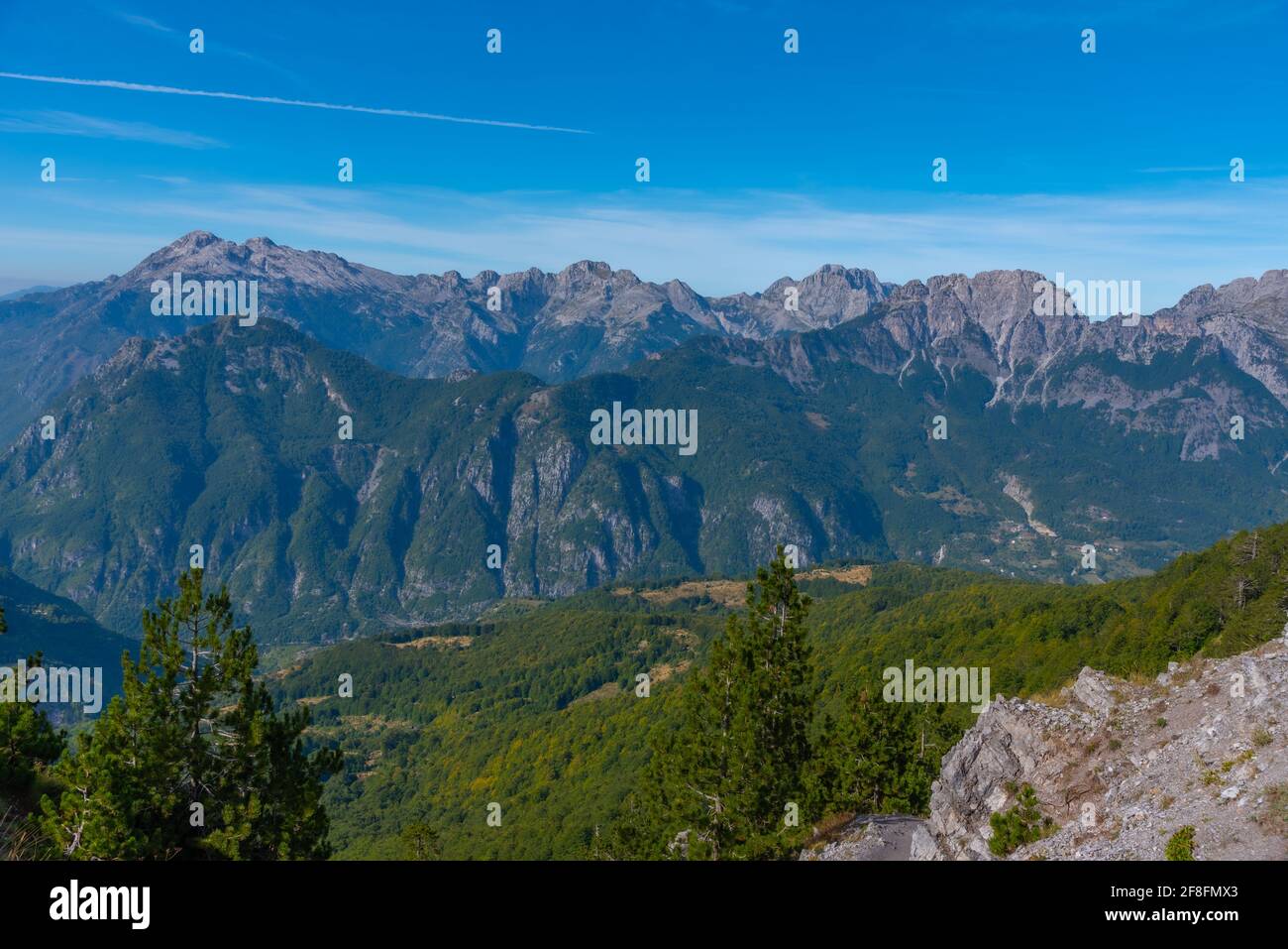 Aerial view of Theth valley in Albania Stock Photo - Alamy