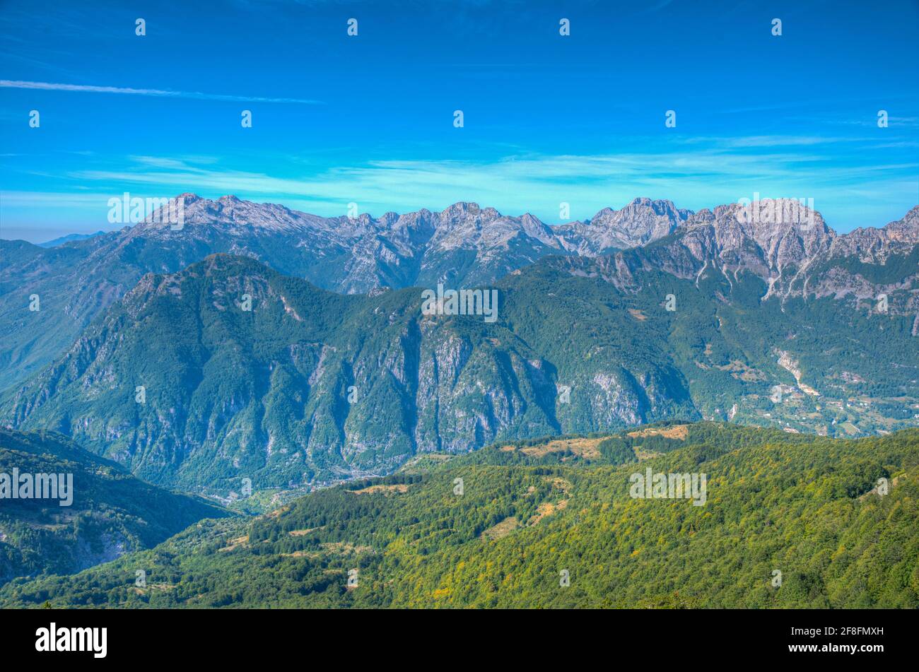 Aerial view of Theth valley in Albania Stock Photo - Alamy