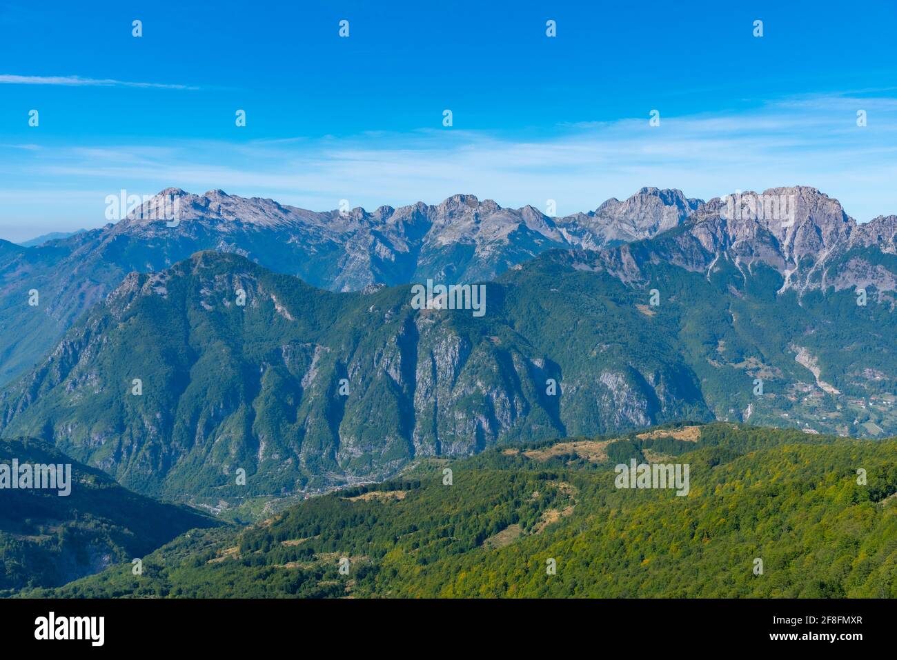 Aerial view of Theth valley in Albania Stock Photo - Alamy