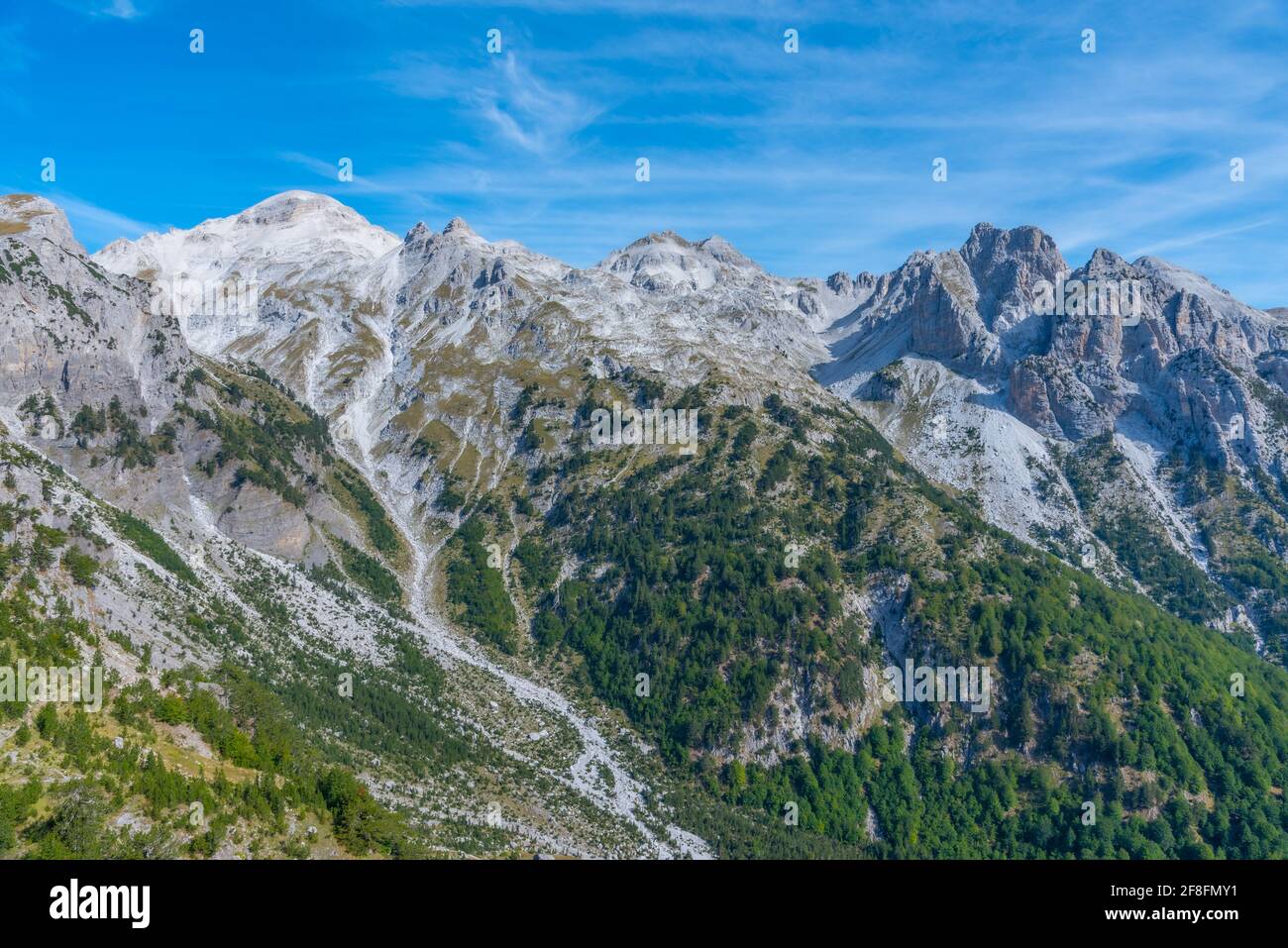 Beautiful landscape of Accursed Mountains viewed from Valbona-Theth ...