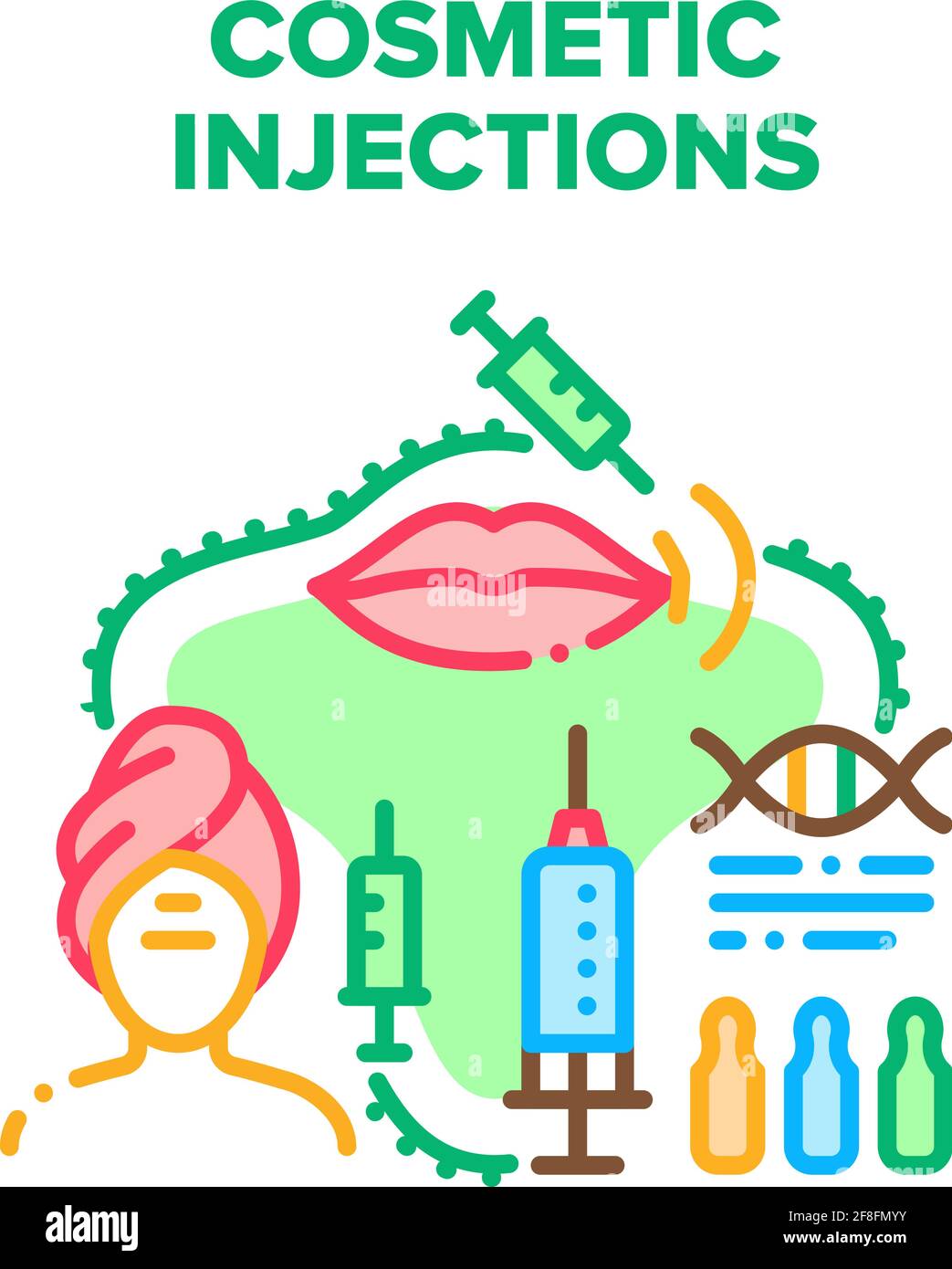 Cosmetic Injections Procedure Vector Concept Color Stock Vector Image ...
