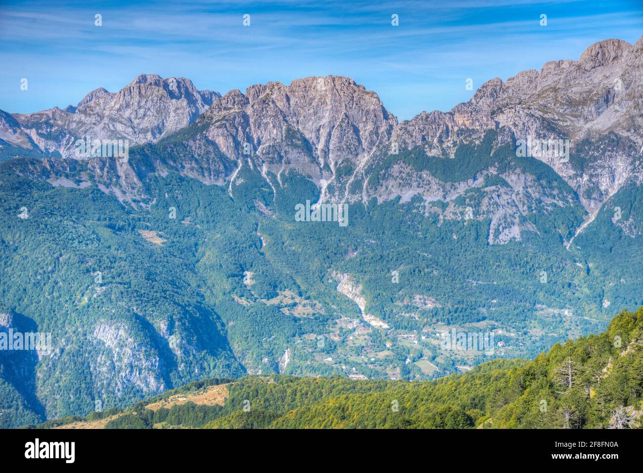 Aerial view of Theth valley in Albania Stock Photo - Alamy