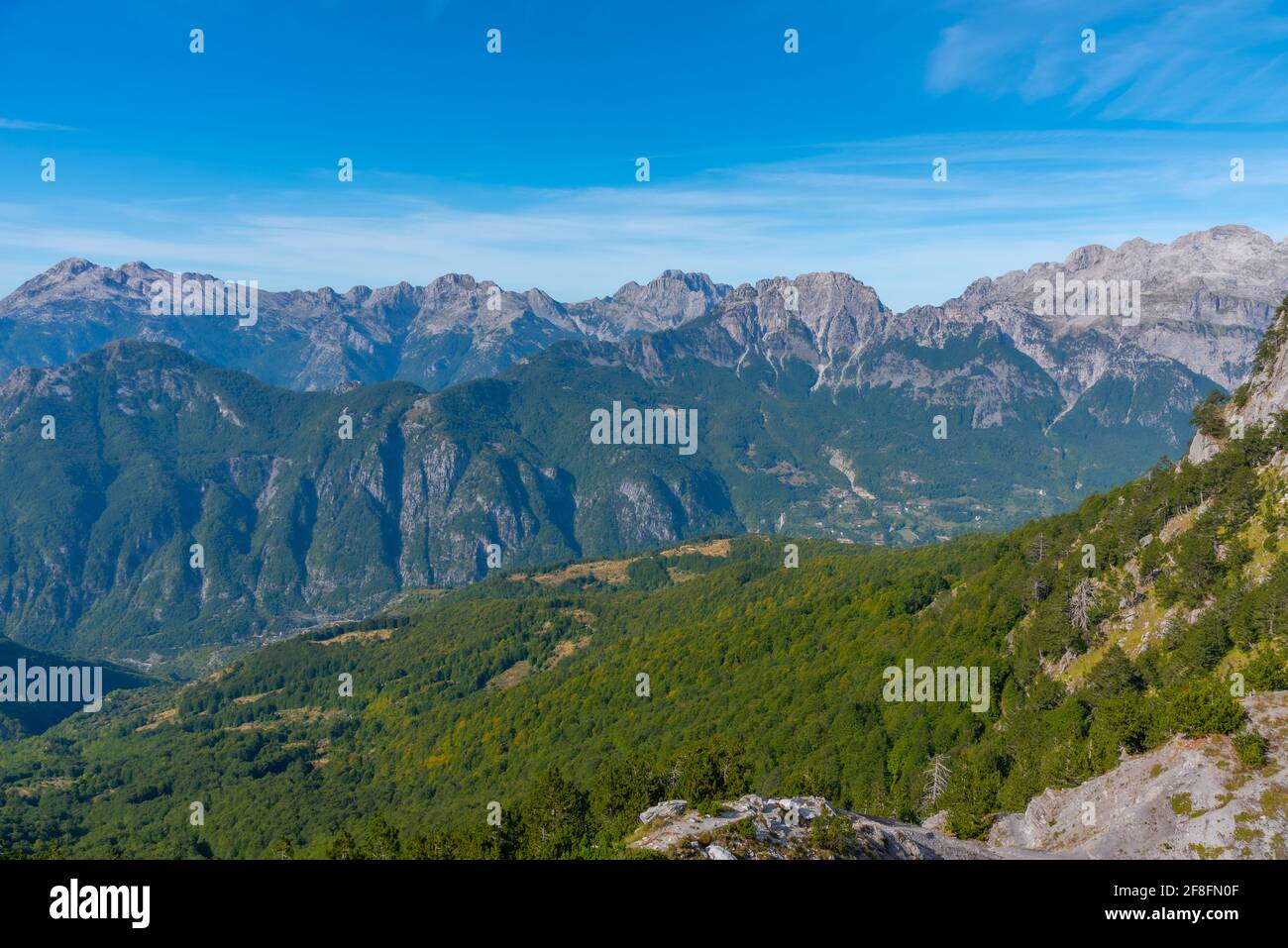 Aerial view of Theth valley in Albania Stock Photo - Alamy