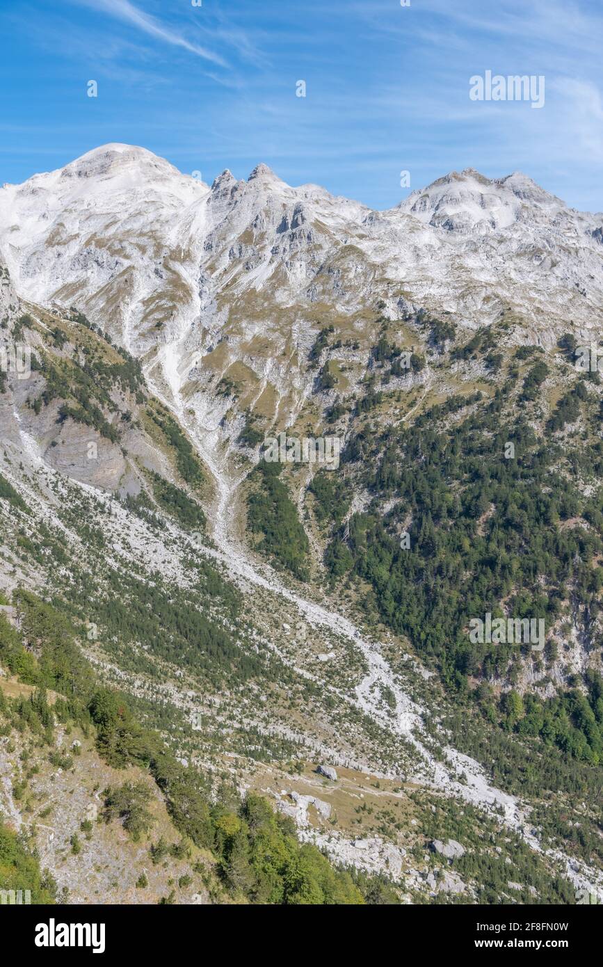 Beautiful landscape of Accursed Mountains viewed from Valbona-Theth ...