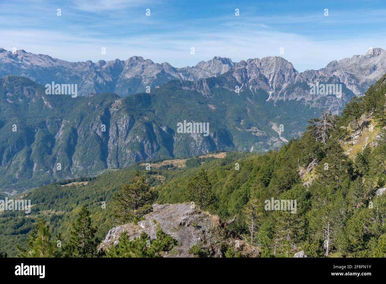 Aerial view of Theth valley in Albania Stock Photo - Alamy