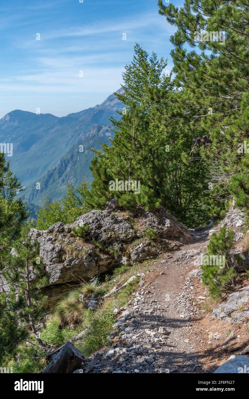 Beautiful landscape of Accursed Mountains viewed from Valbona-Theth ...