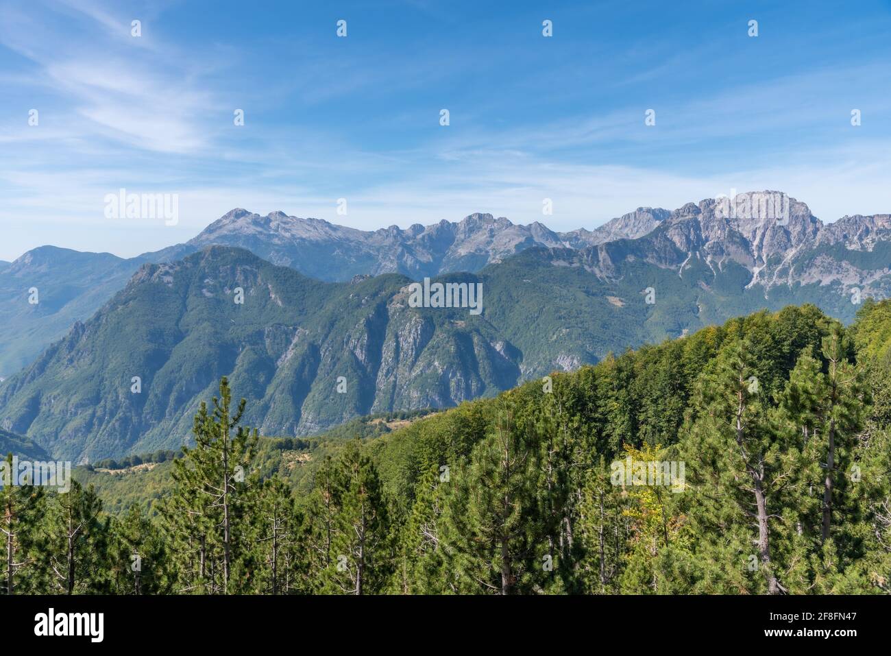 Beautiful landscape of Accursed Mountains viewed from Valbona-Theth ...