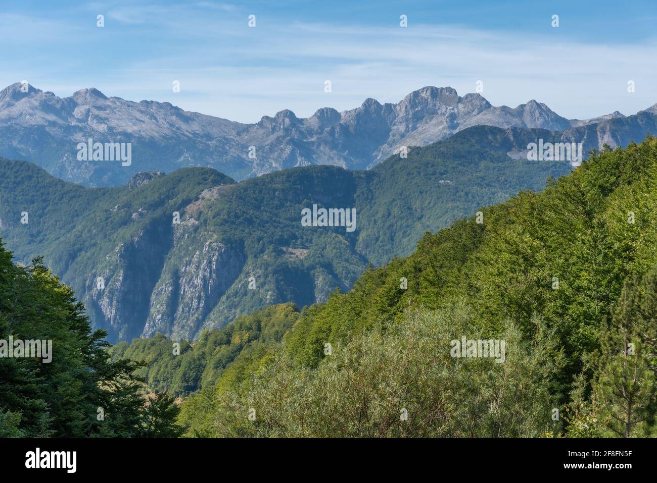 Beautiful landscape of Accursed Mountains viewed from Valbona-Theth ...