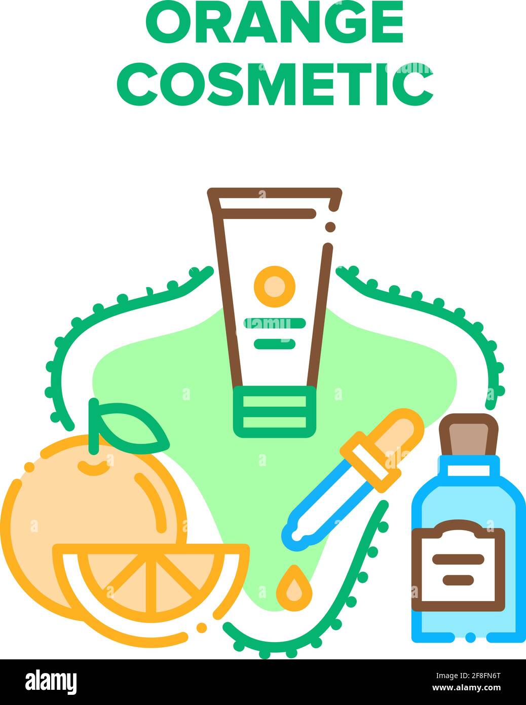 Orange Cosmetic Vector Concept Color Illustration Stock Vector Image ...