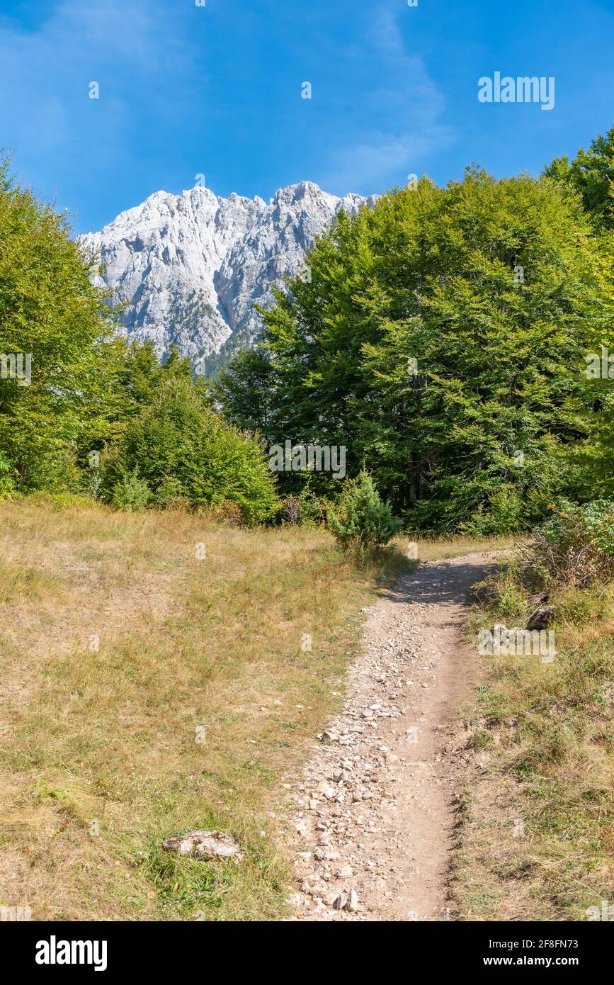 Beautiful landscape of Accursed Mountains viewed from Valbona-Theth ...