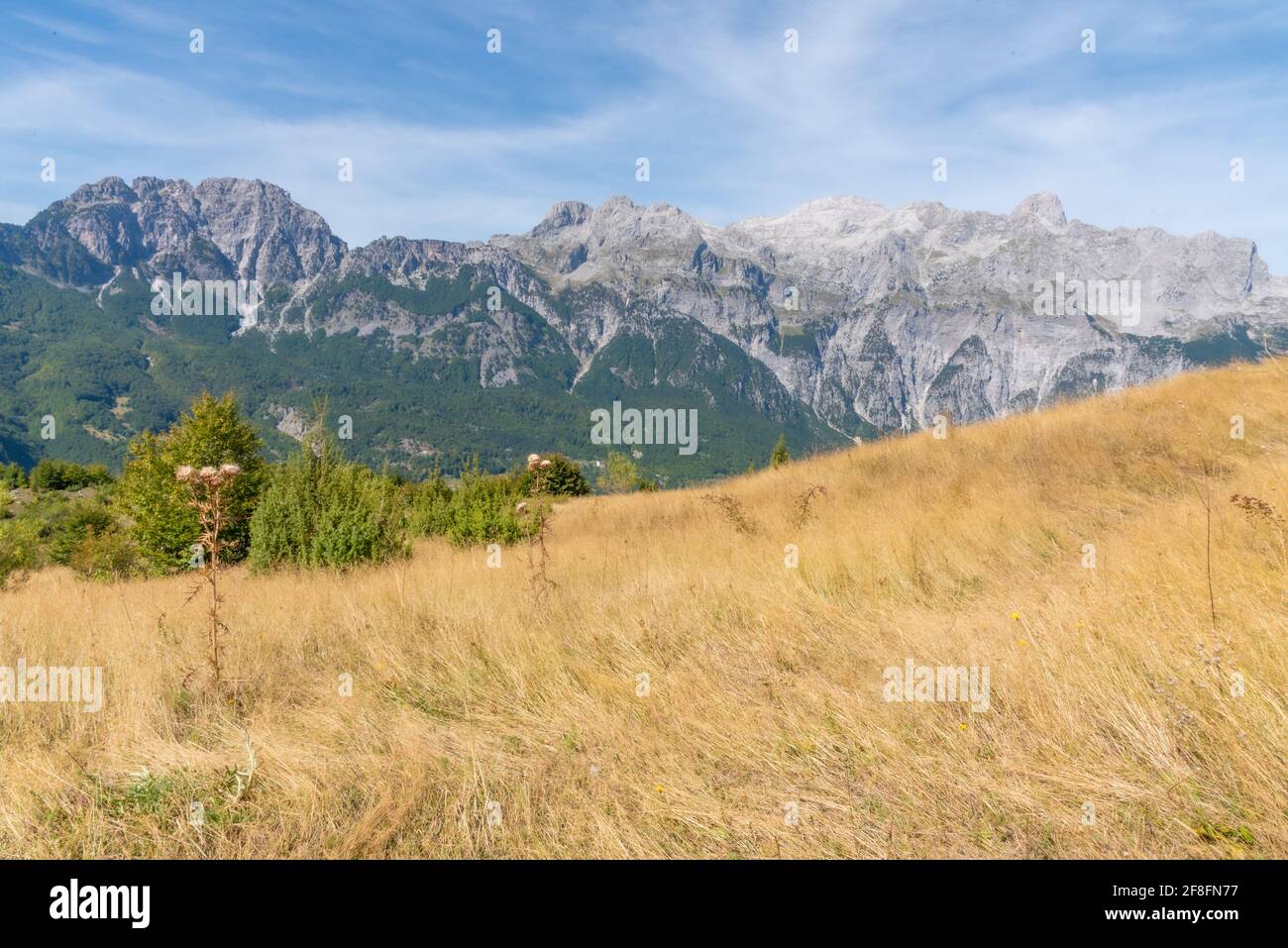 Beautiful landscape of Accursed Mountains viewed from Valbona-Theth ...