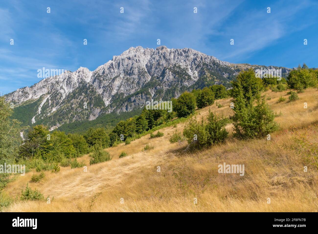 Beautiful landscape of Accursed Mountains viewed from Valbona-Theth ...