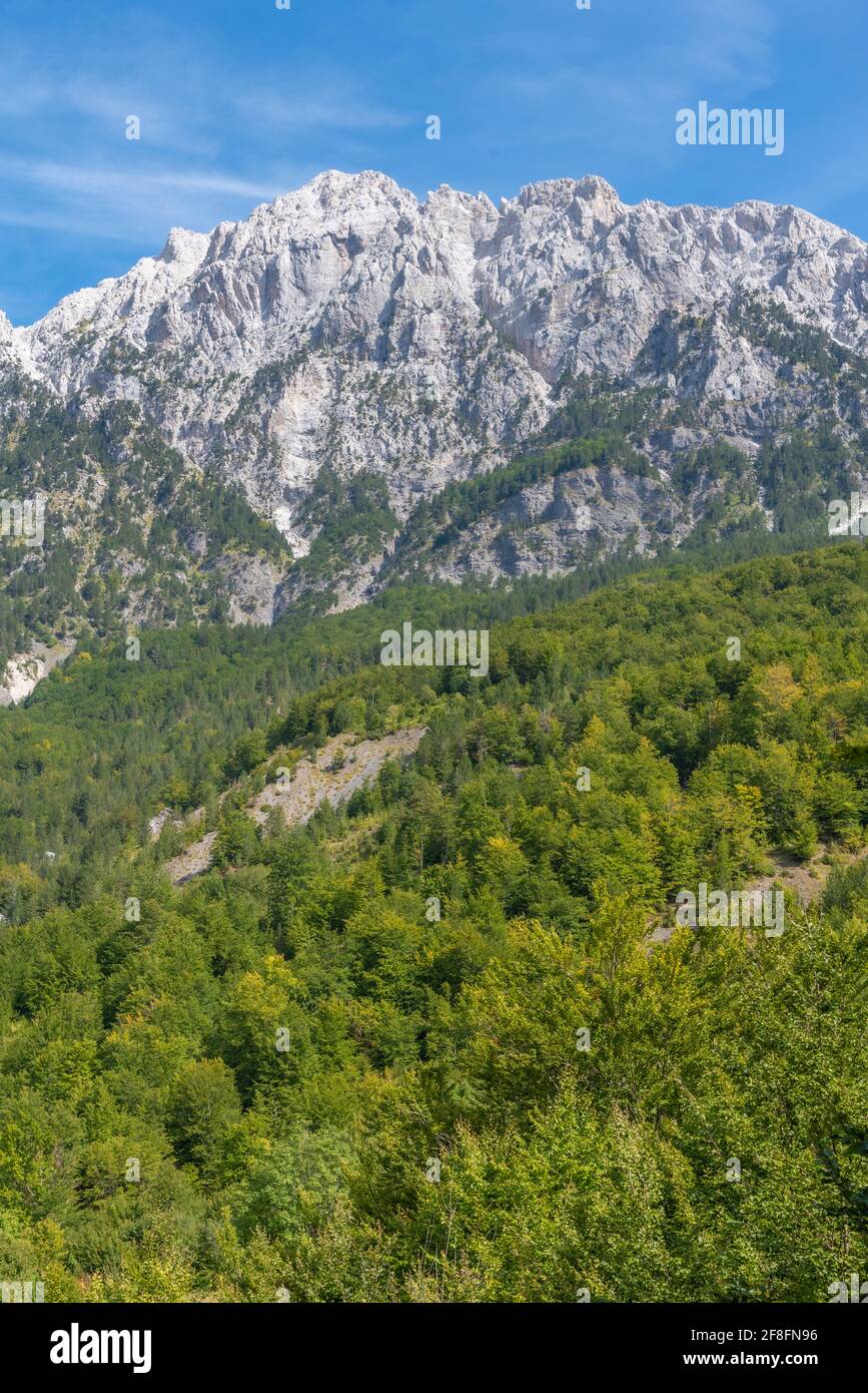Beautiful landscape of Accursed Mountains viewed from Valbona-Theth ...