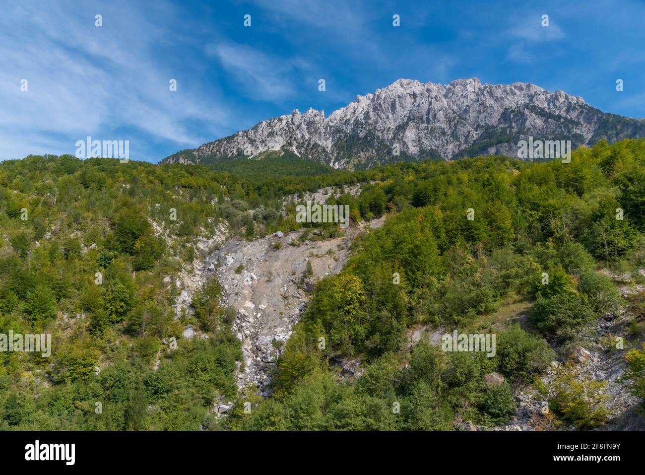 Beautiful landscape of Accursed Mountains viewed from Valbona-Theth ...