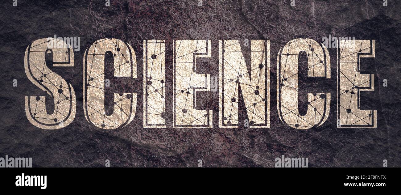 Typography Illustration Featuring the Word Science. Lines and Dots ...