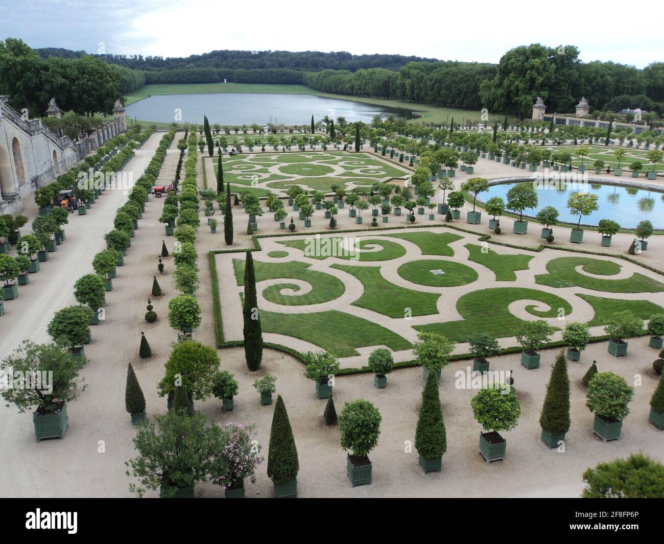 Beautiful green Gardens of the Palace of Versailles in France on a ...