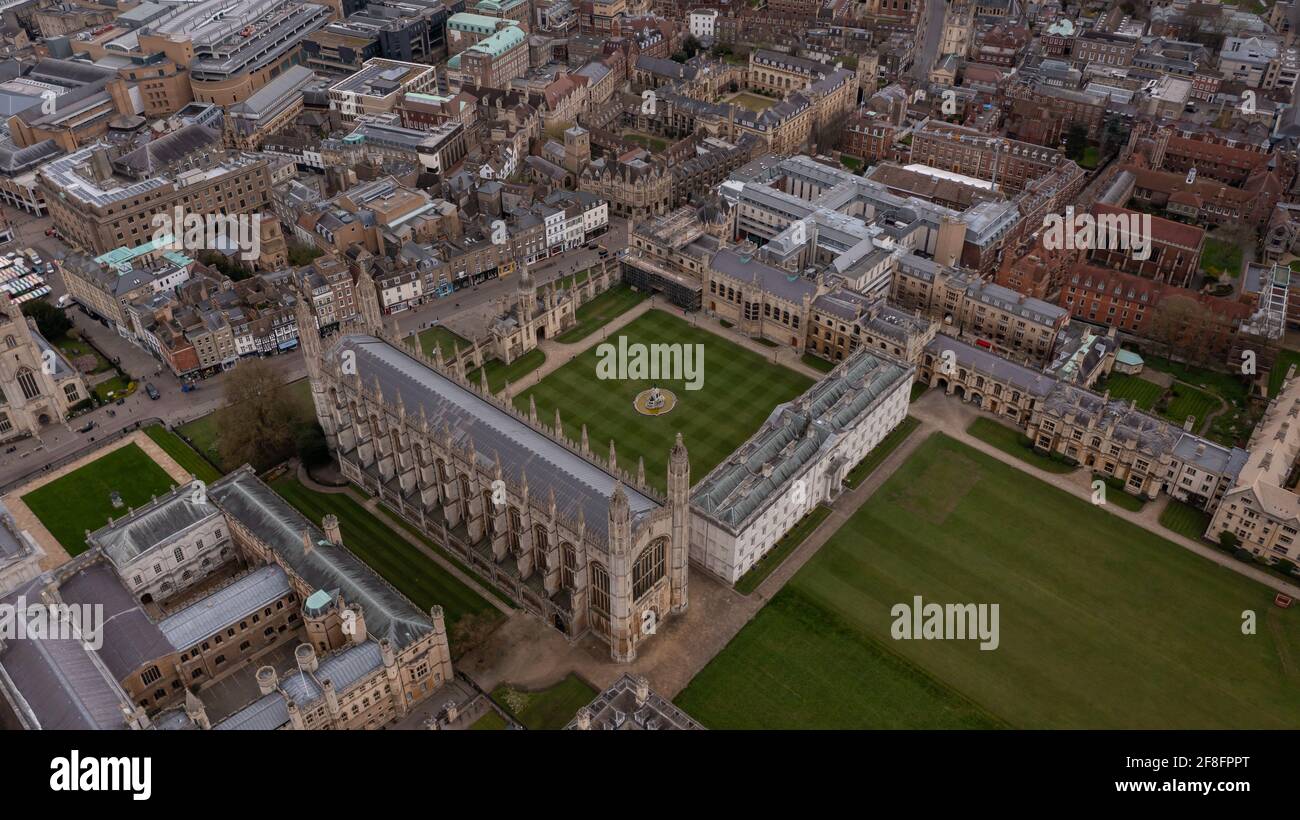 Aerial View Landscape of the Famous Cambridge University, King's ...