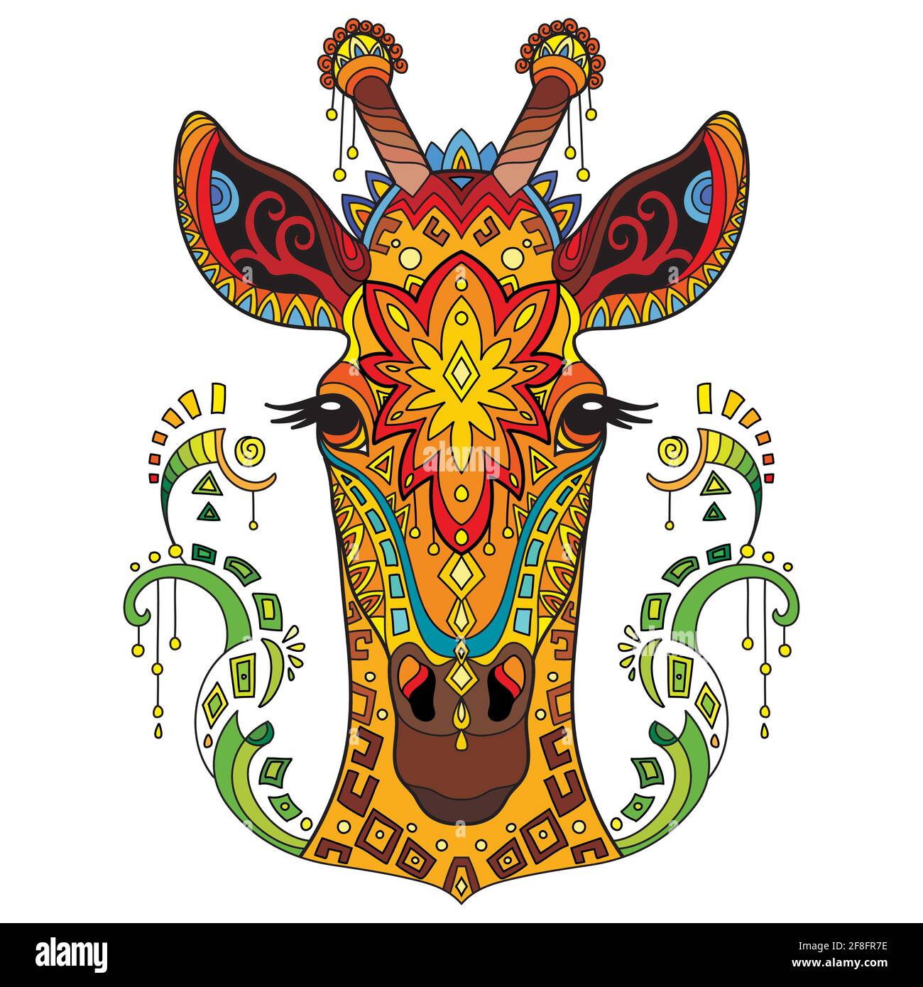 Colorful Giraffe Background