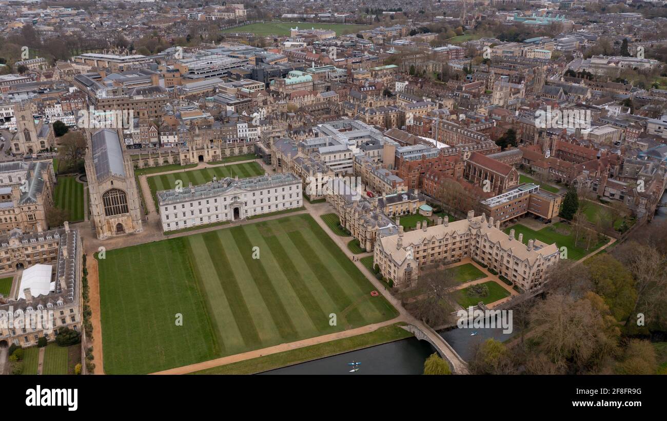 Aerial View Landscape of the Famous Cambridge University, King's ...