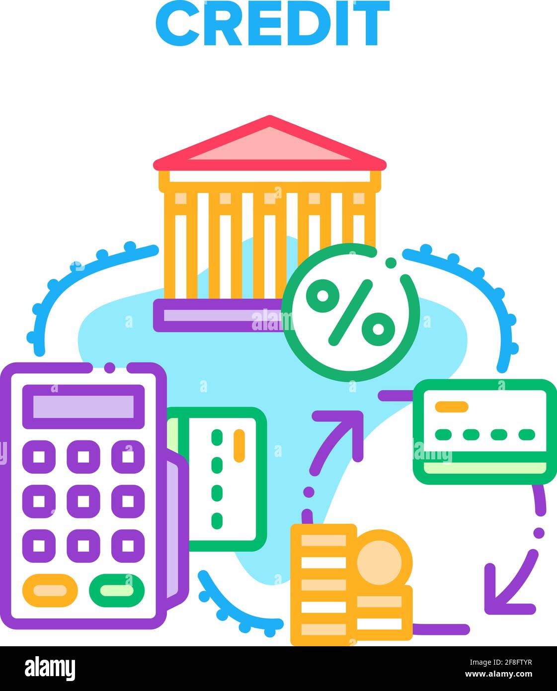 Credit Money Vector Concept Color Illustration Stock Vector Image & Art ...