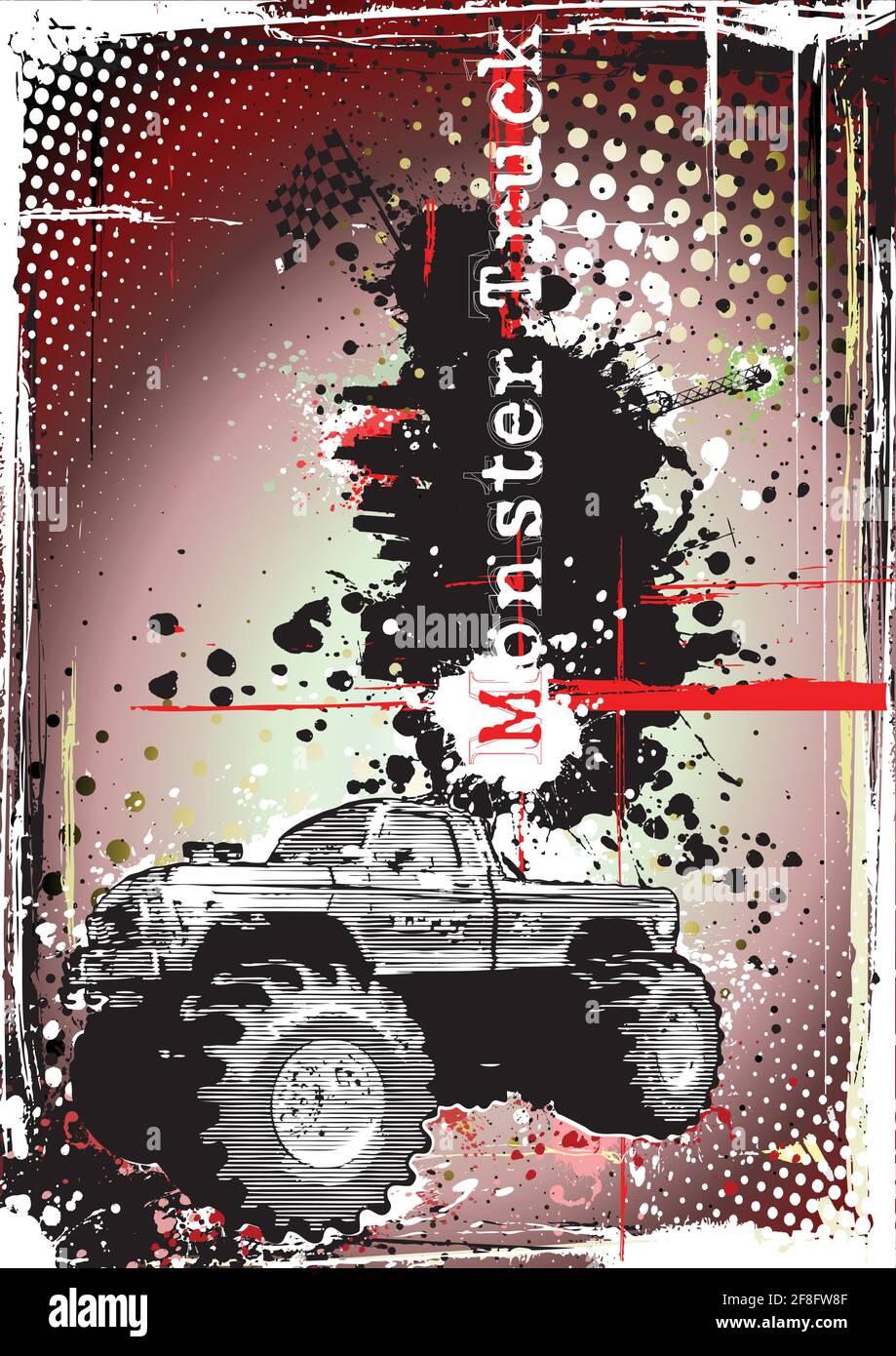 monster truck poster background Stock Vector Image & Art - Alamy