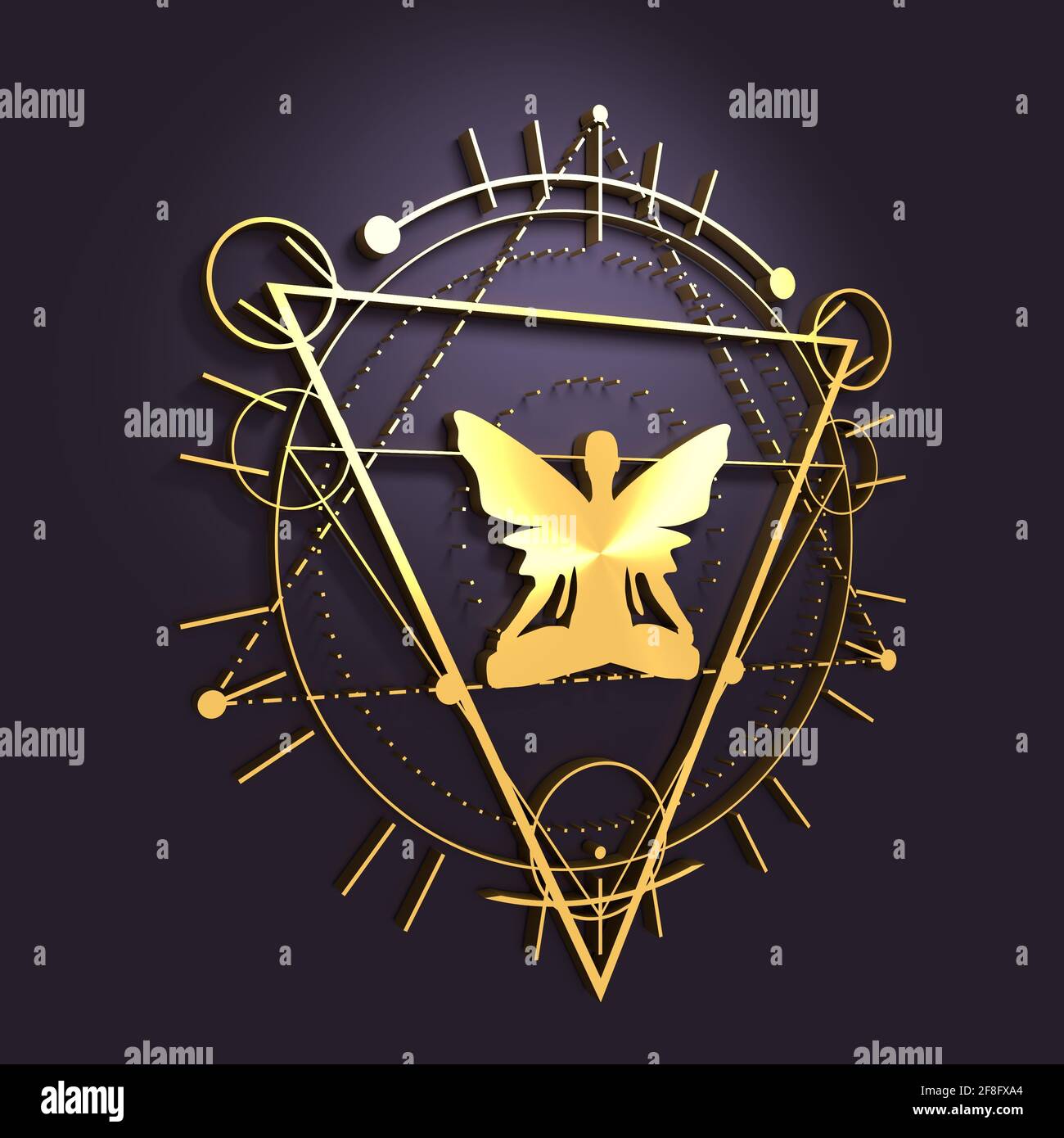 Mystery, witchcraft, occult and alchemy tattoo sign. Mystical vintage ...