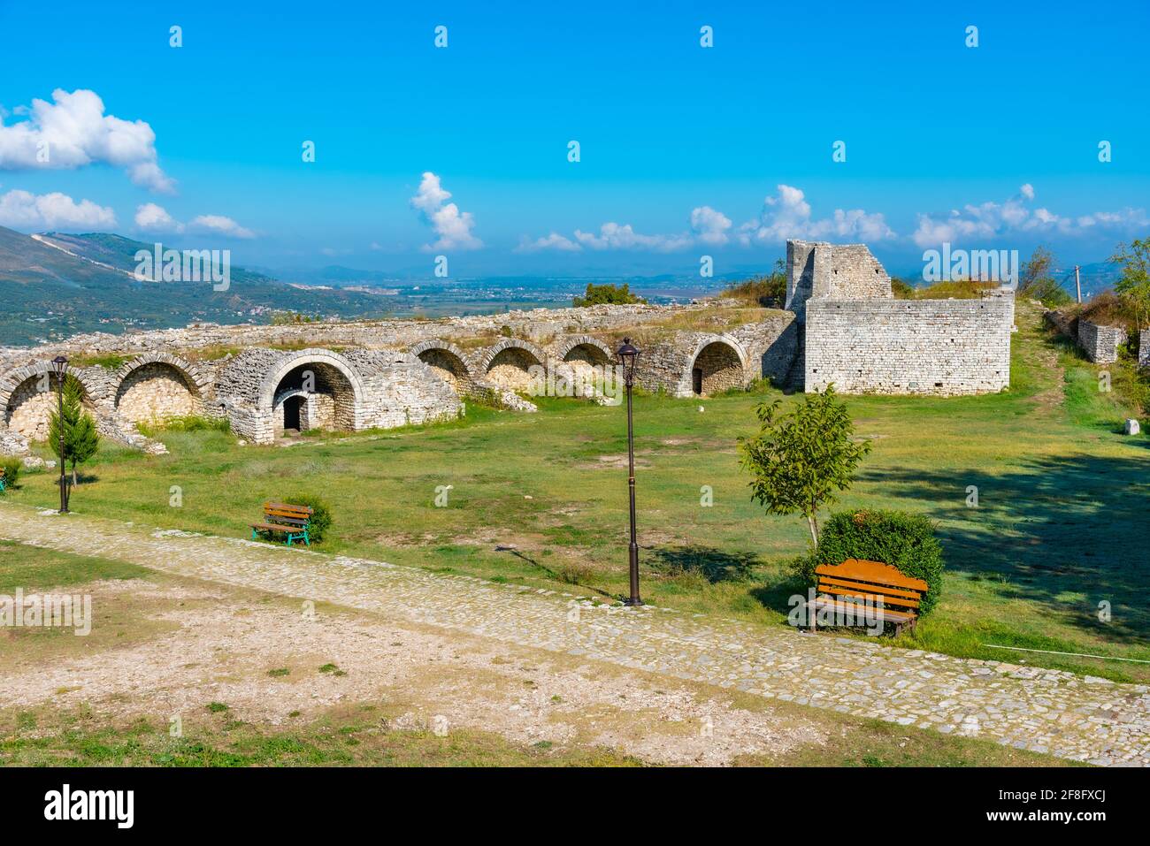 Ruins of citadel of Berat castle in Albania Stock Photo - Alamy
