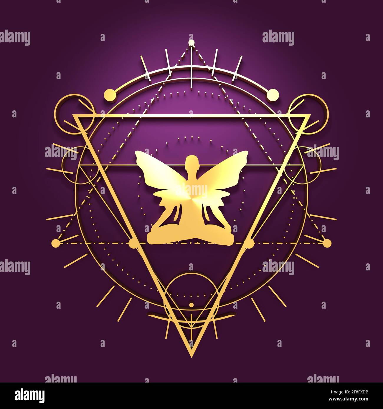 Mystery, witchcraft, occult and alchemy tattoo sign. Mystical vintage ...