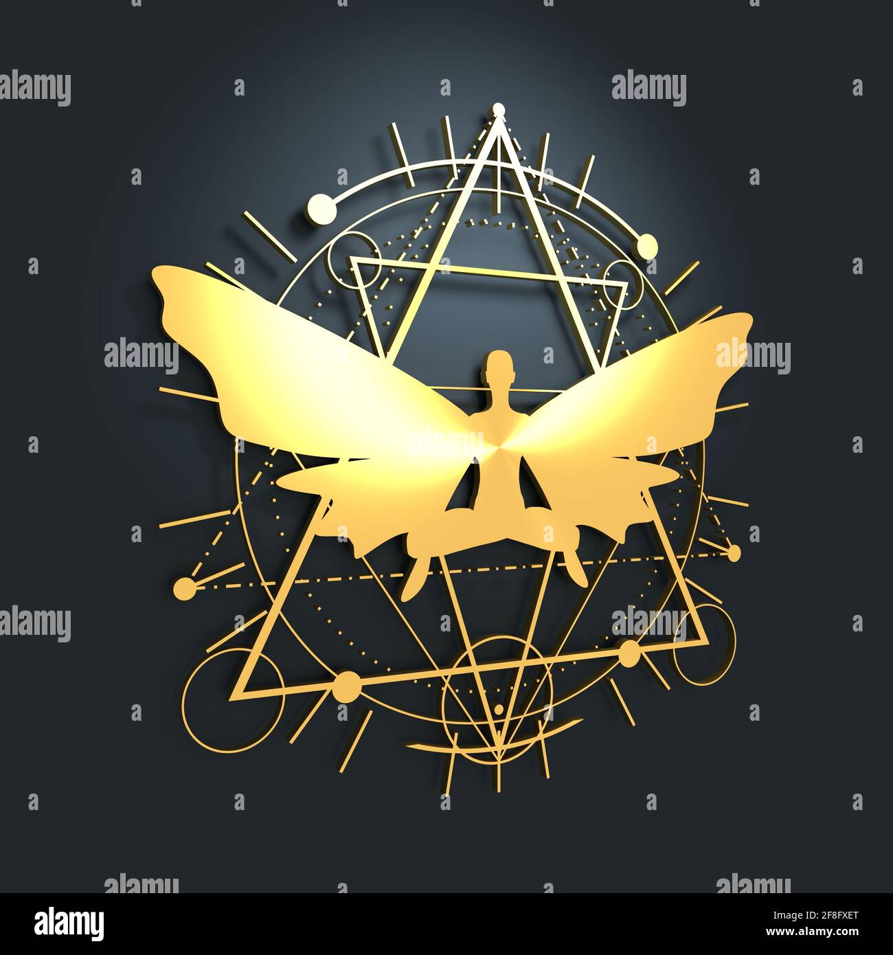 Mystery, witchcraft, occult and alchemy tattoo sign. Mystical vintage ...