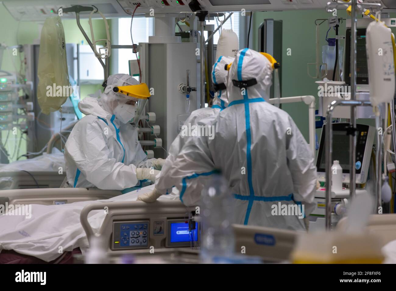 Lagosanto, Italy. 7 April, 2021. Delta’s hospital intensive care ...