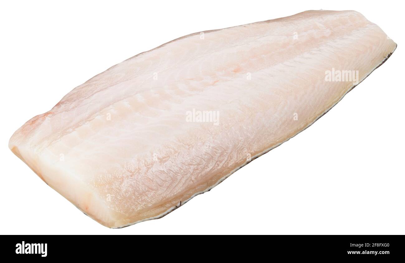 White fish stake isolated on white. Delicious seafood Stock Photo - Alamy