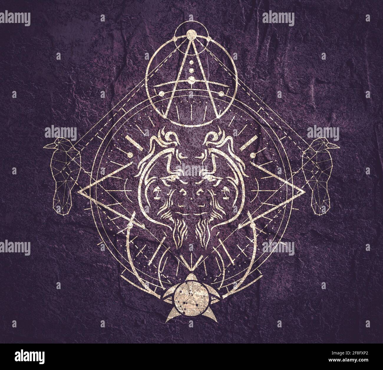 Mystical geometry symbol. Linear alchemy, occult, philosophical sign ...