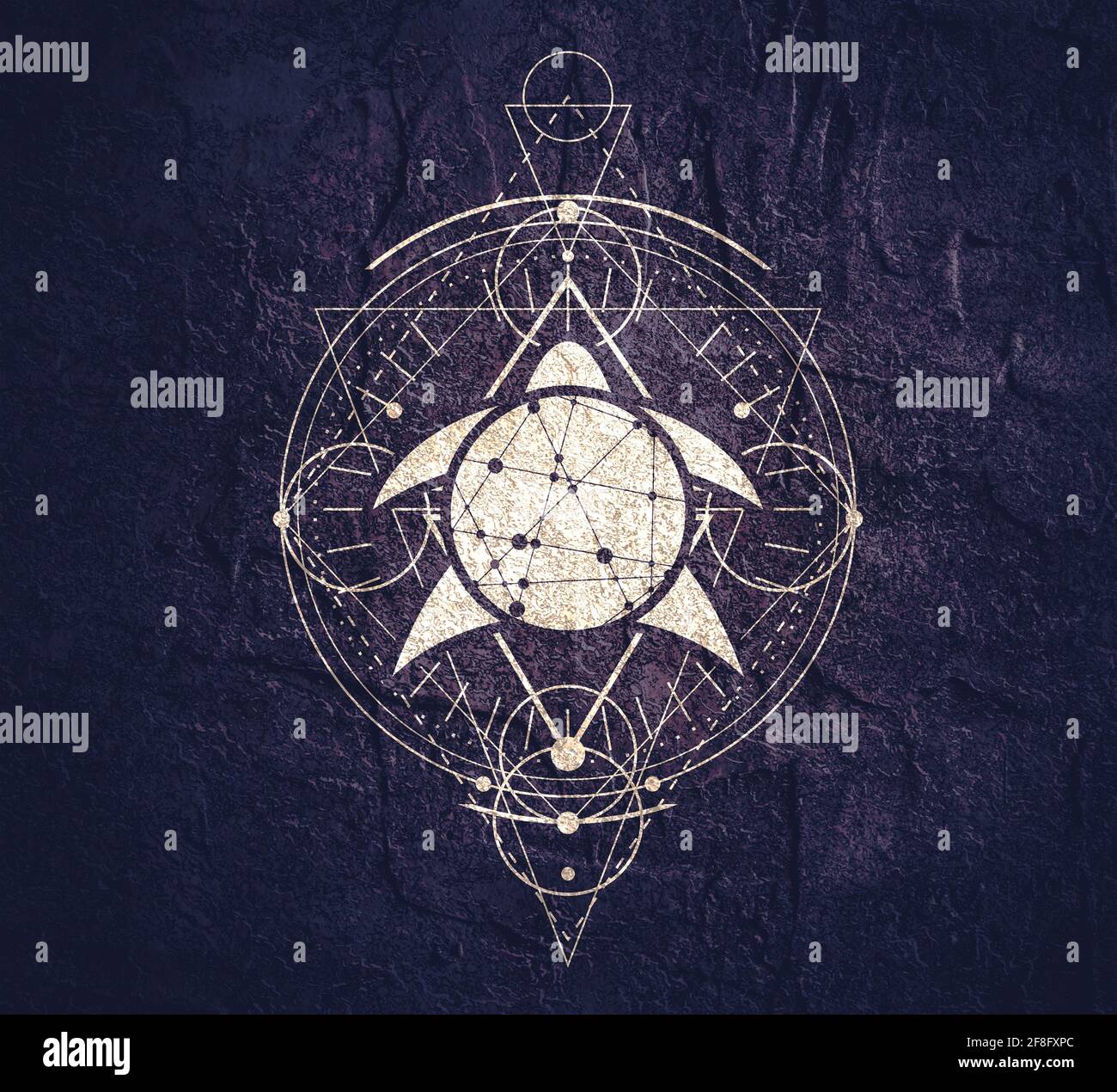 Mystical geometry symbol. Linear alchemy, occult, philosophical sign ...