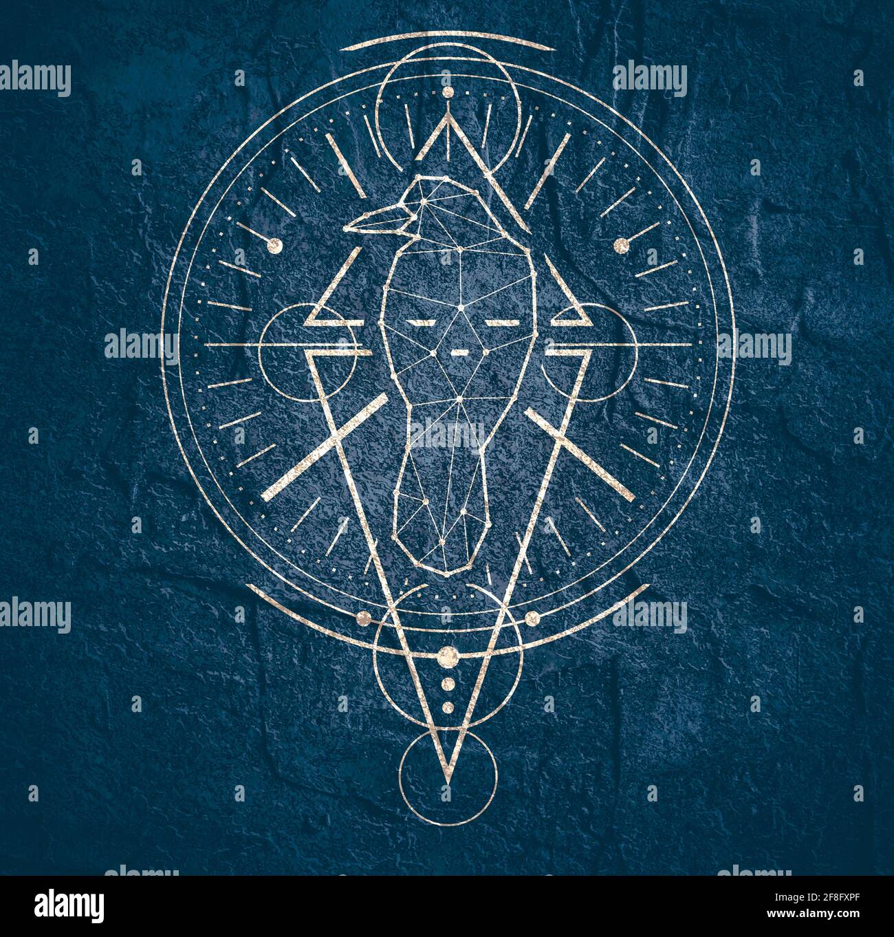 Mystical geometry symbol. Linear alchemy, occult, philosophical sign ...