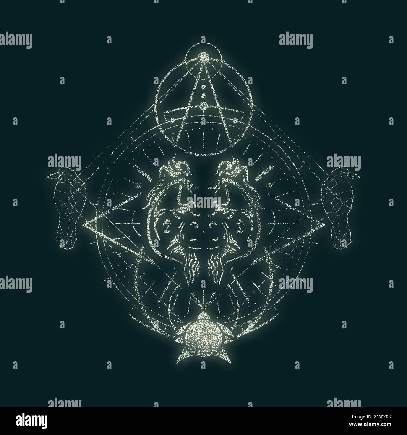 Mystical geometry symbol. Linear alchemy, occult, philosophical sign ...