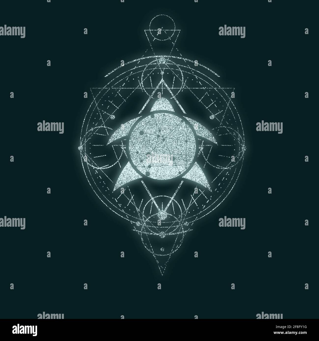 Mystical geometry symbol. Linear alchemy, occult, philosophical sign ...