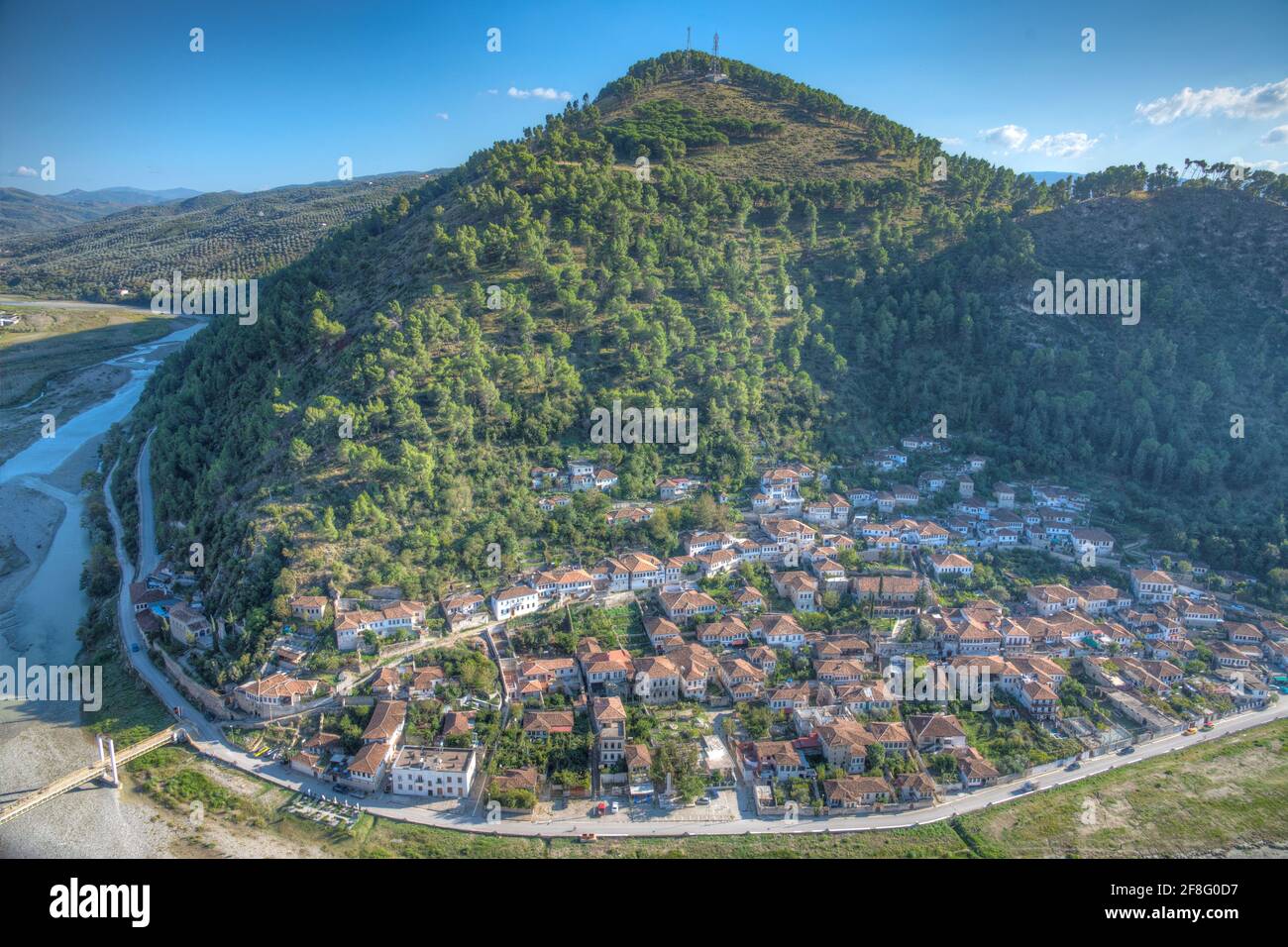 Aerial view of Gorica district in Berat, Albania Stock Photo - Alamy