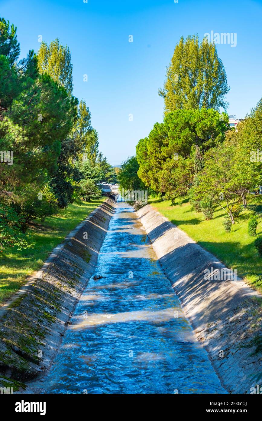 Lana river in center of Tirana, Albania Stock Photo - Alamy