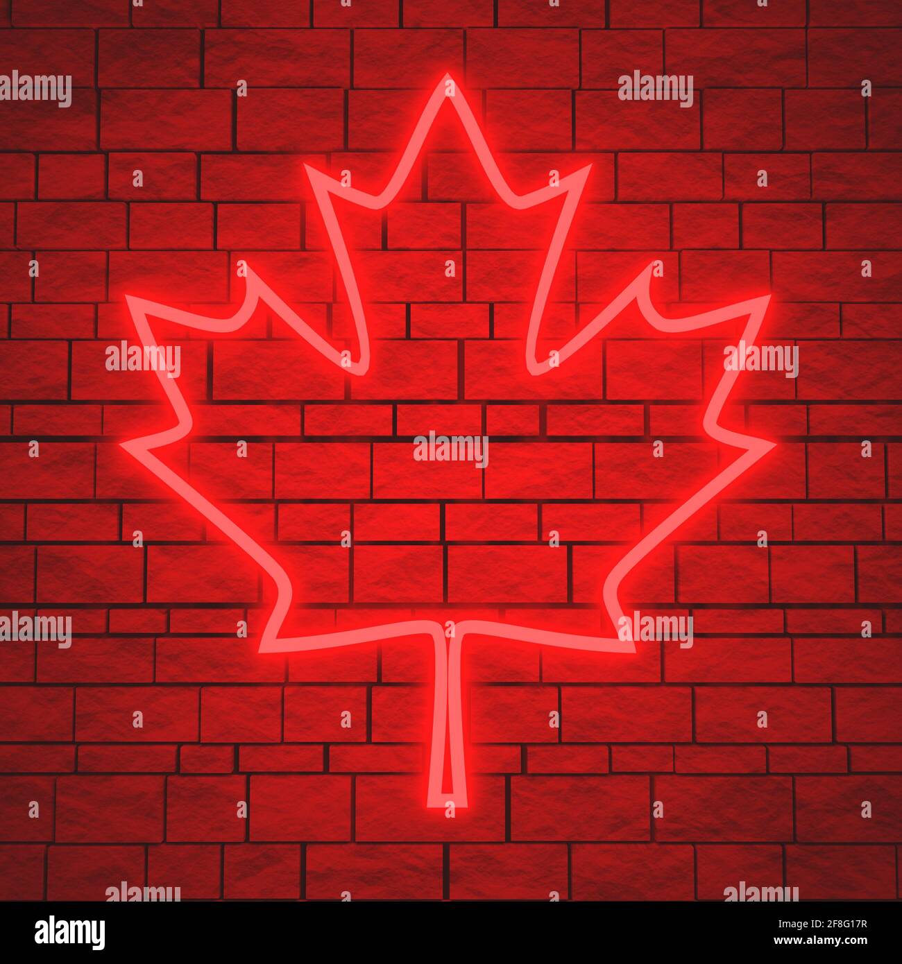 Canada national flag element background. Outline maple leaf icon. 3D ...