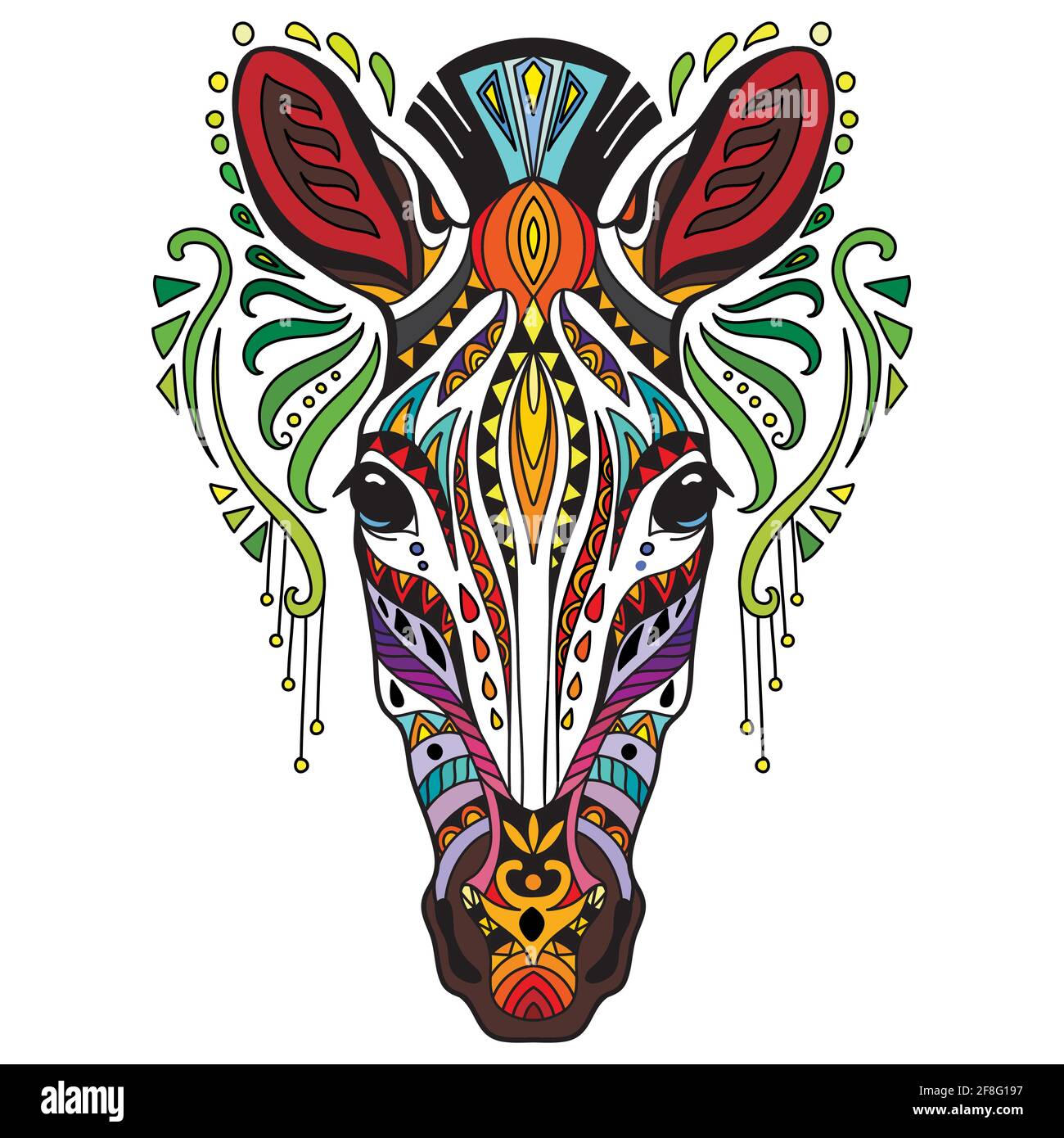 Colorful Zebra Print Tattoos