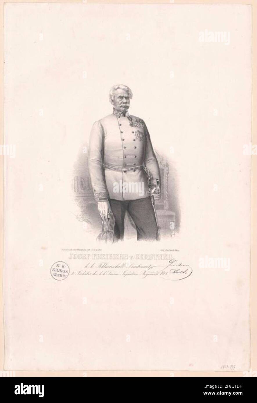 Gerstner, Joseph Freiherr von Stock Photo - Alamy
