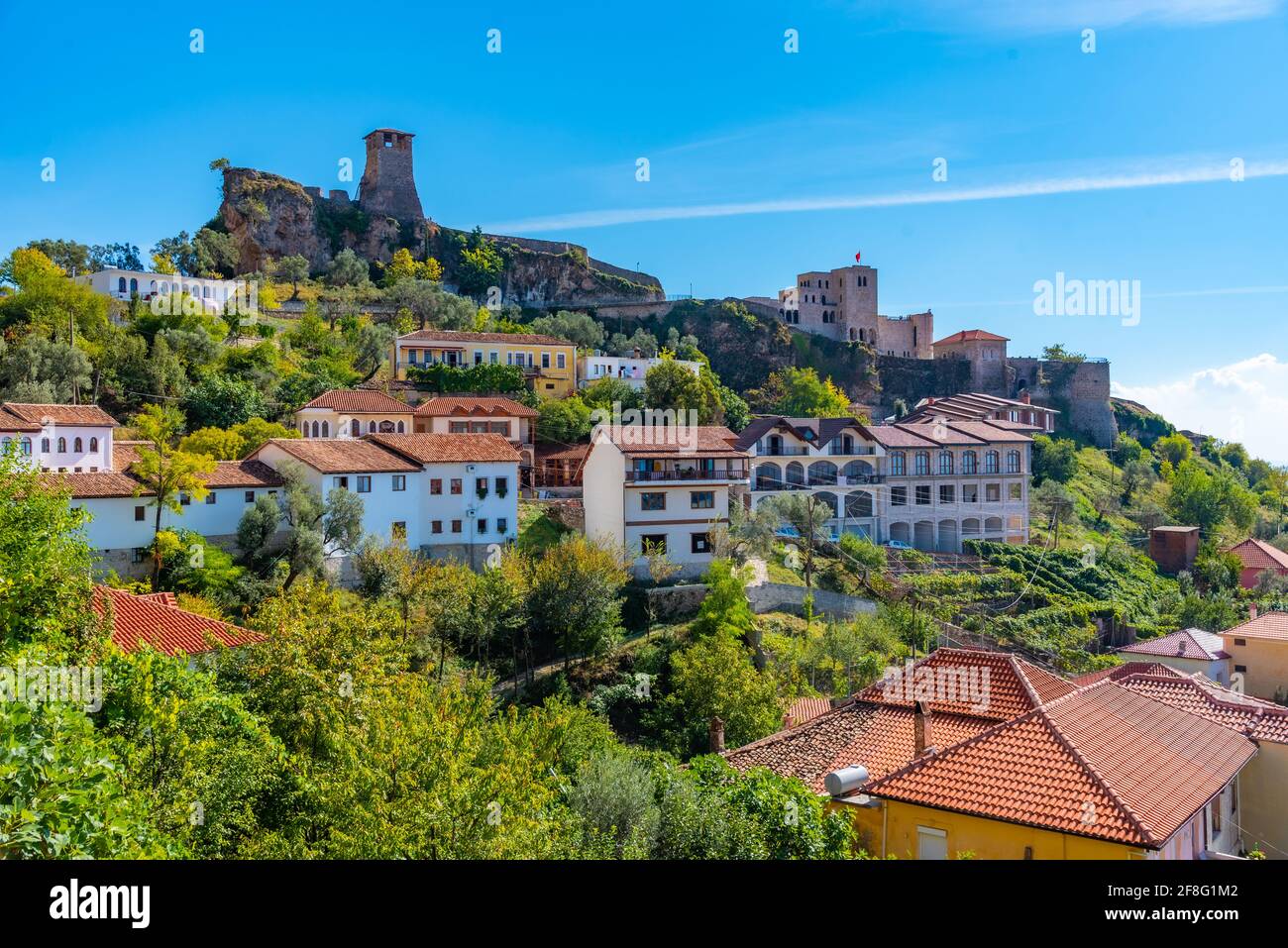 View of Kruja castle in Albania Stock Photo - Alamy