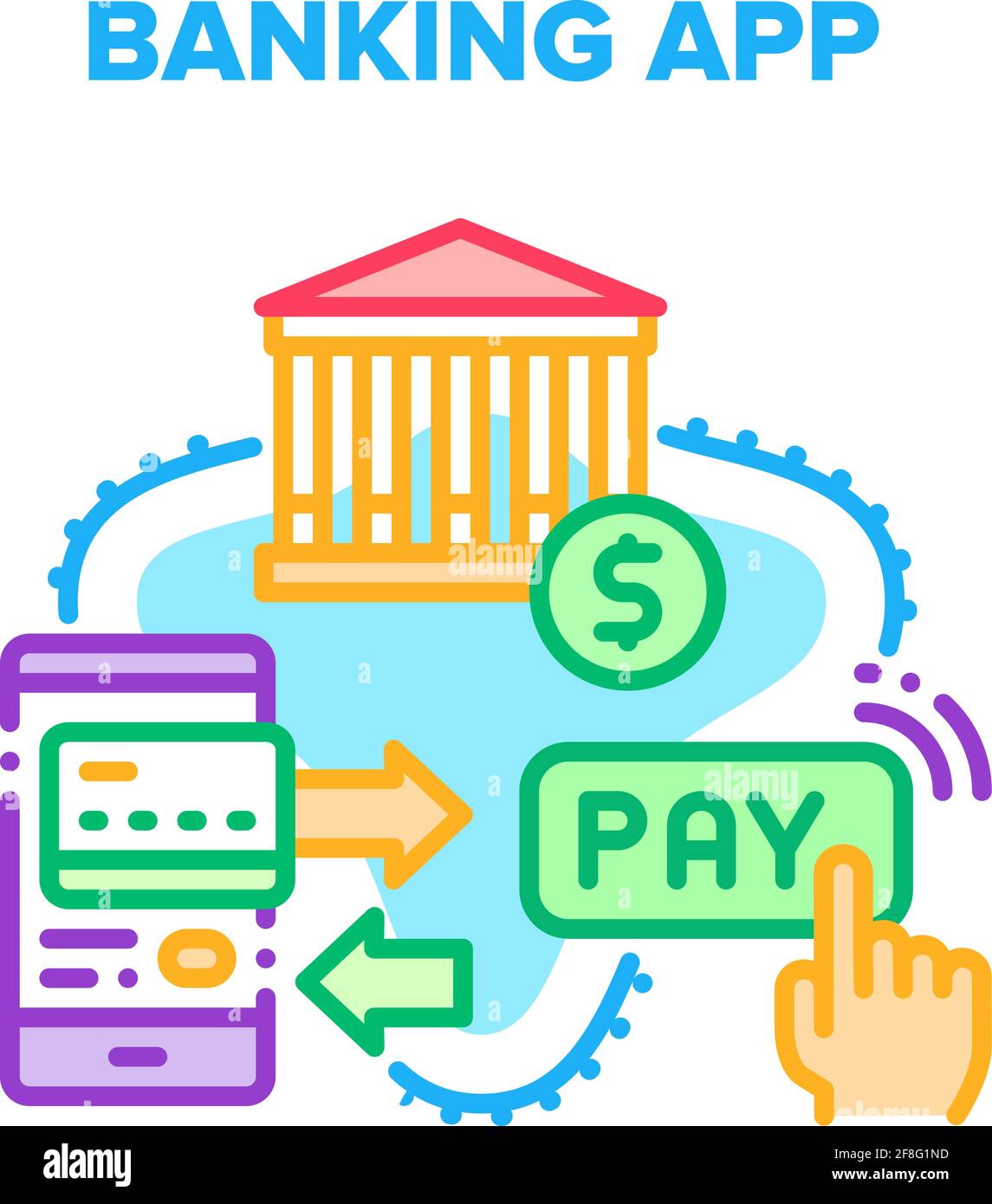 Banking App Vector Concept Color Illustration Stock Vector Image & Art ...