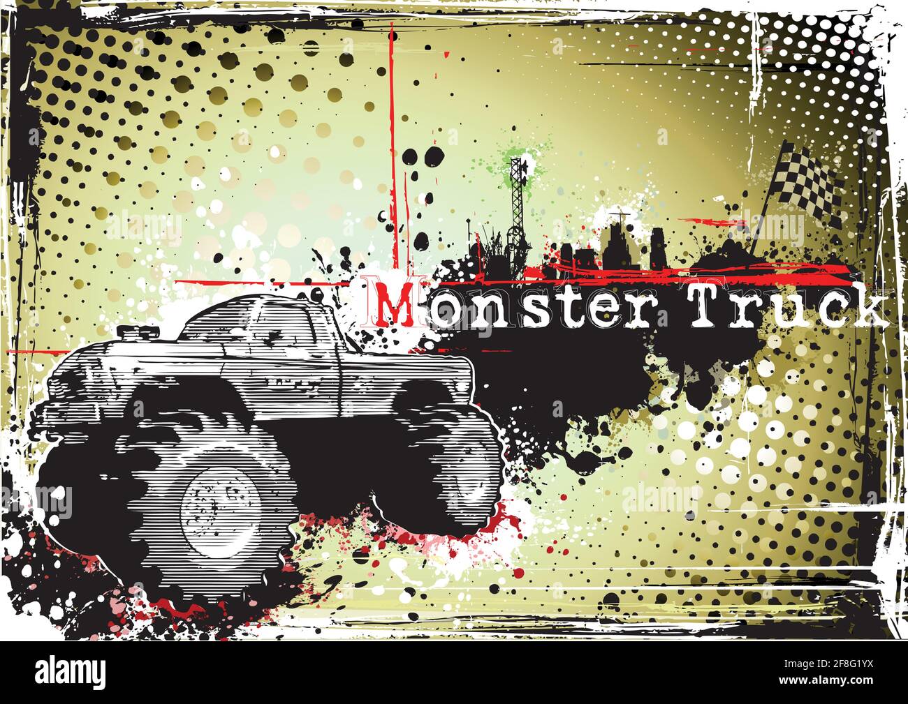 monster truck poster background Stock Vector Image & Art - Alamy