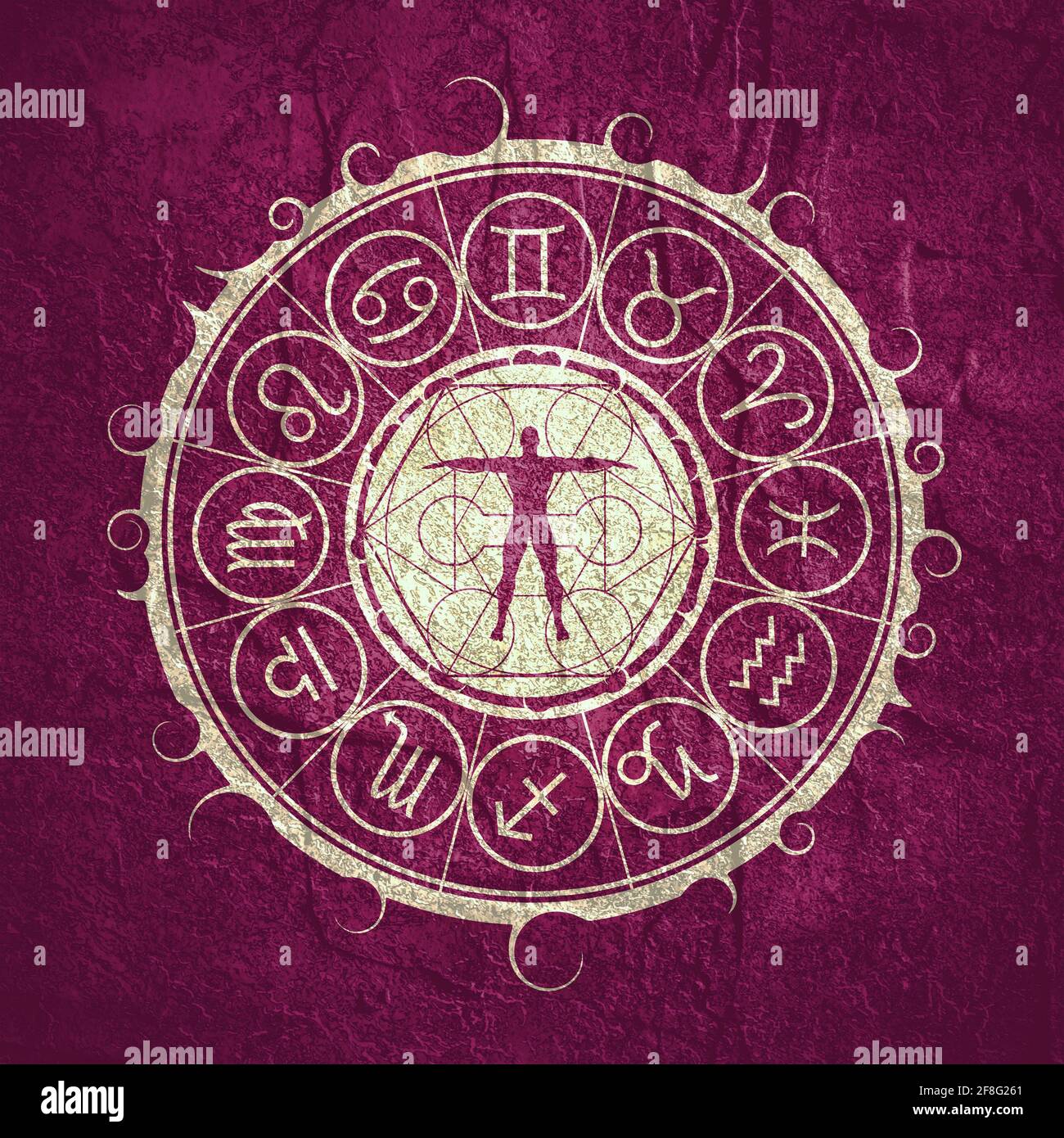 Mystical geometry symbol. Linear alchemy, occult, philosophical sign ...