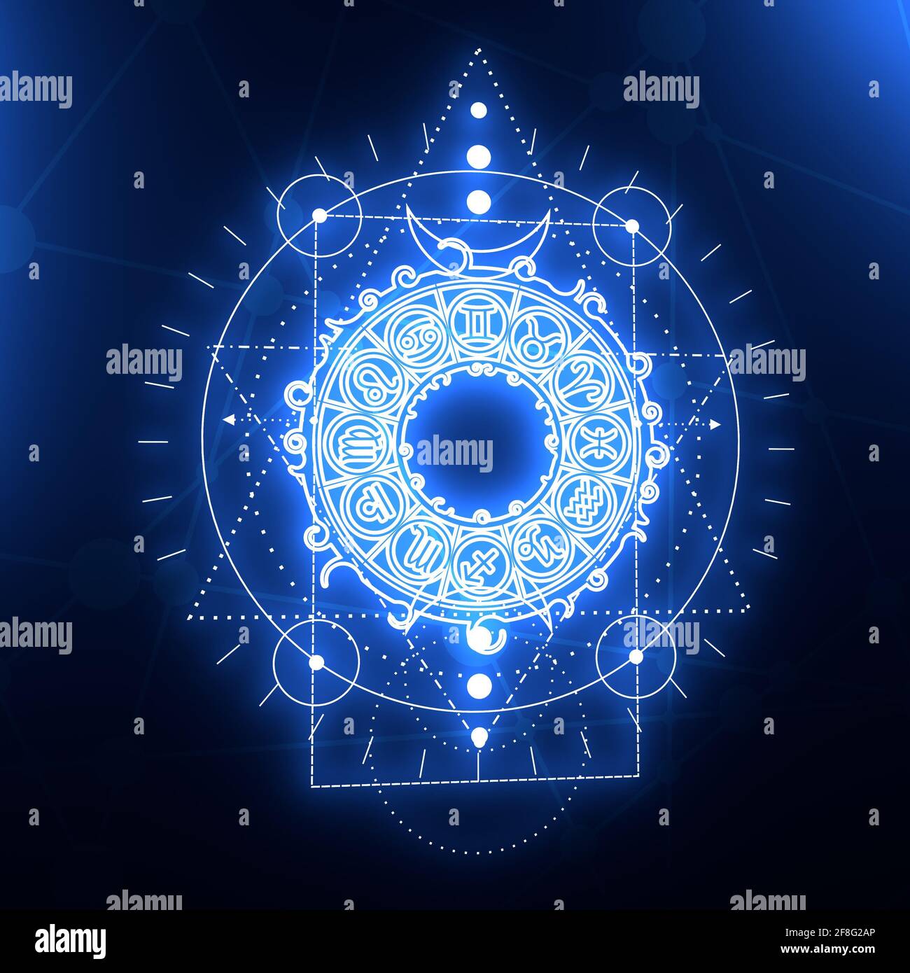 Mystical geometry symbol. Linear alchemy, occult, philosophical sign ...