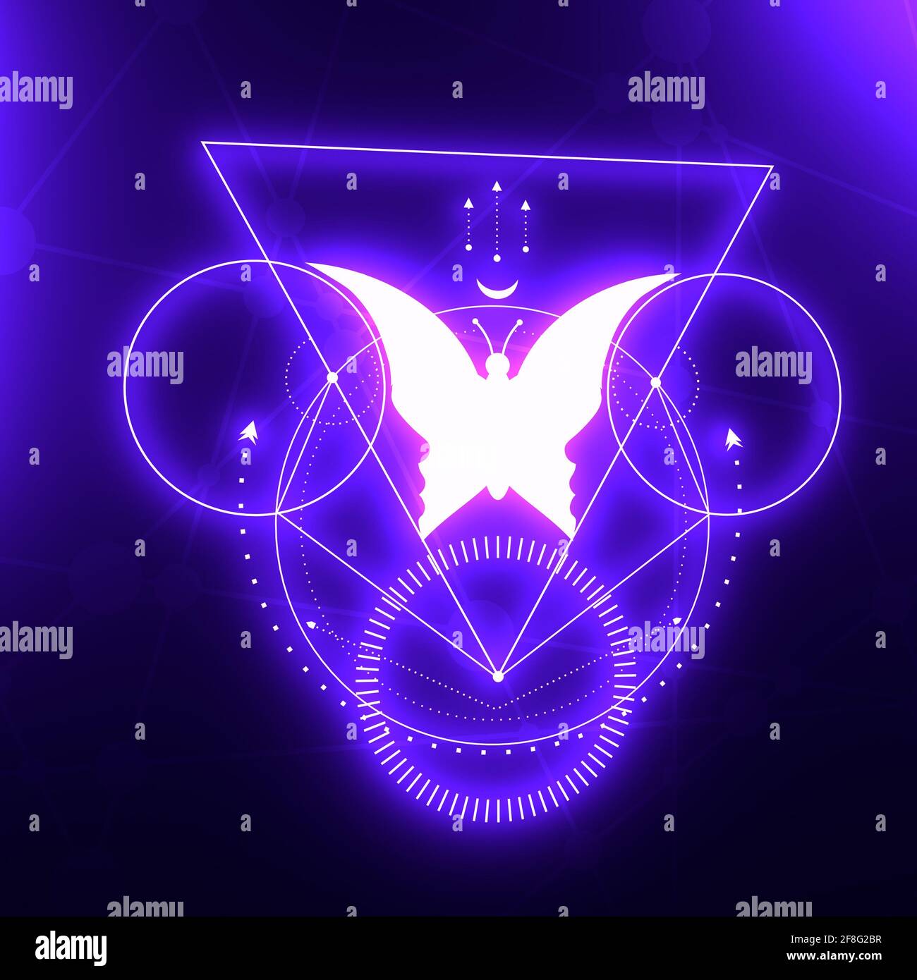 Mystical geometry symbol. Linear alchemy, occult, philosophical sign ...