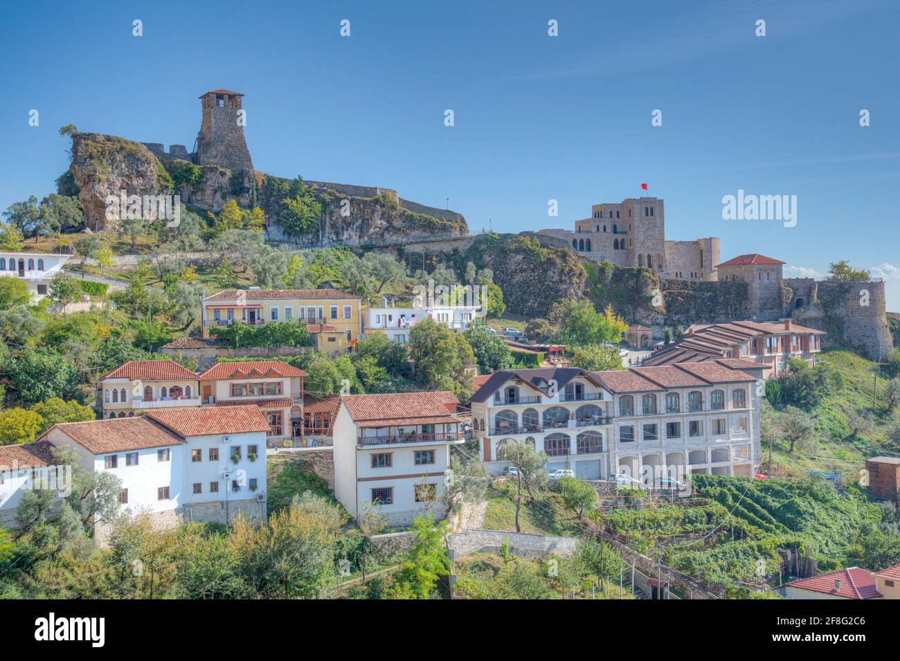 View of Kruja castle in Albania Stock Photo - Alamy