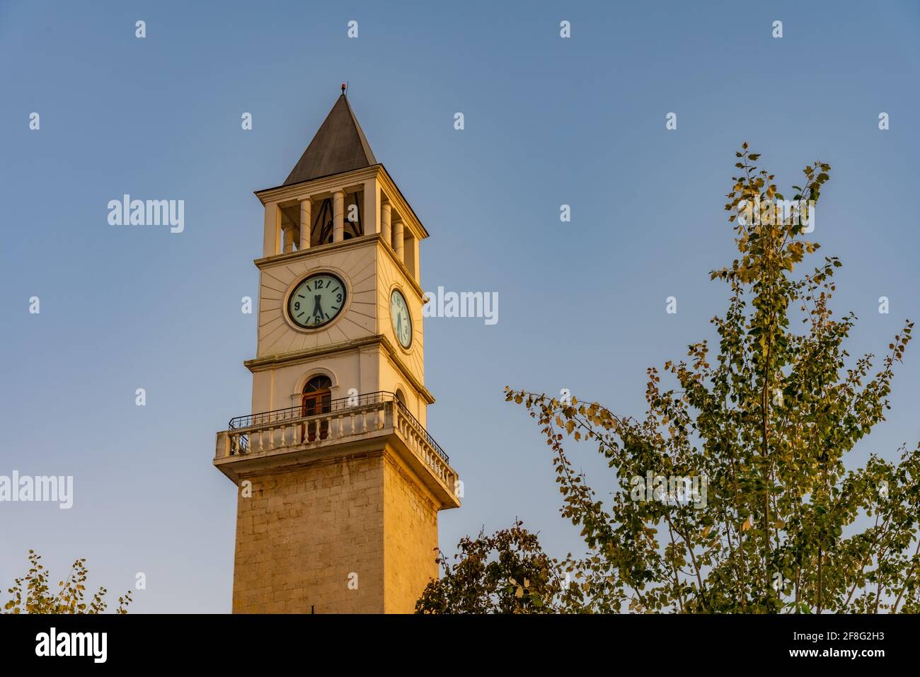 Clock tower in Tirana, Albania Stock Photo - Alamy